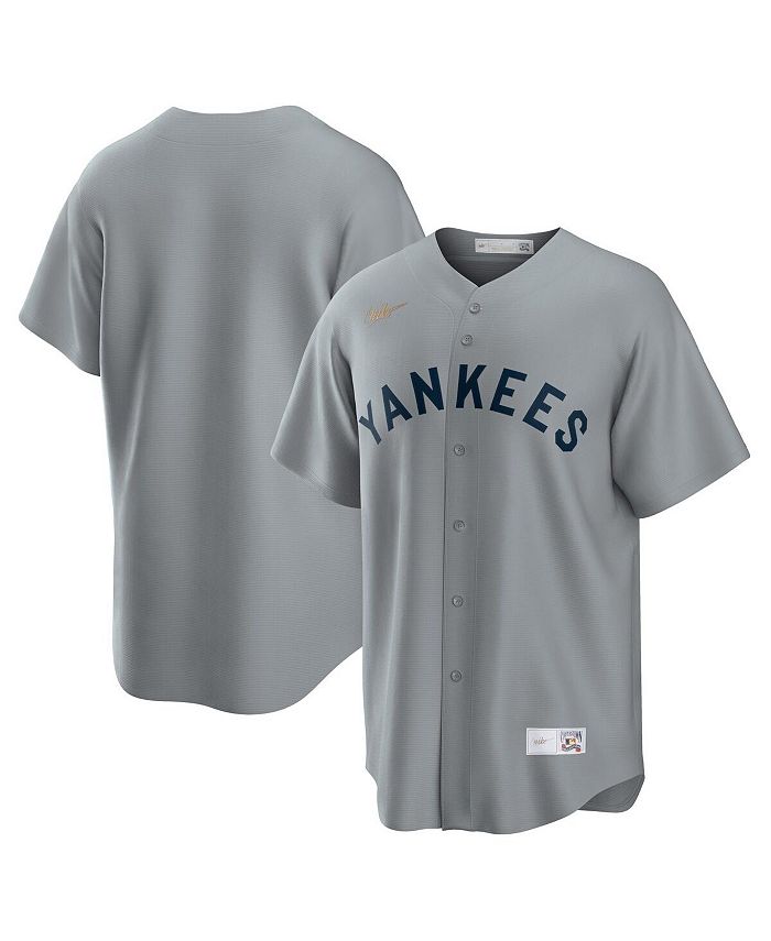 Nike Men's Gray New York Yankees Road Cooperstown Collection Team ...