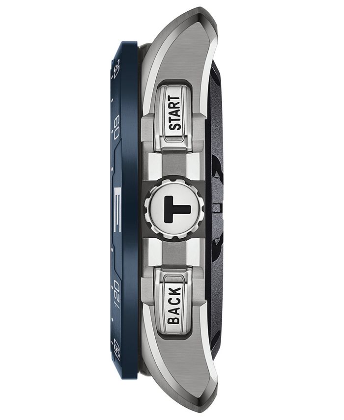 Tissot Men's Swiss T-Touch Connect Solar Blue Textile & Leather Strap ...