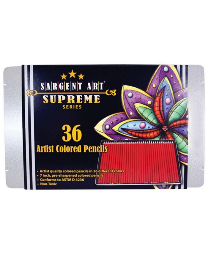 Sargent Art Supreme Artist Colored Pencil with Tin Storage Case Set, 37 ...