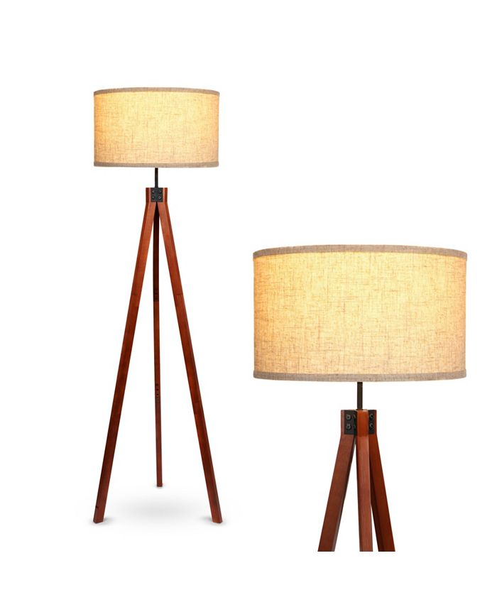 Brightech Eden LED Tripod Floor Lamp with Solid Wood Legs - Wood - Macy's