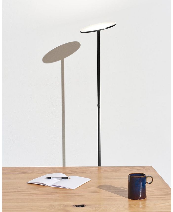 Brightech Sky LED Torchiere Floor Lamp with Adjustable Head - Black ...