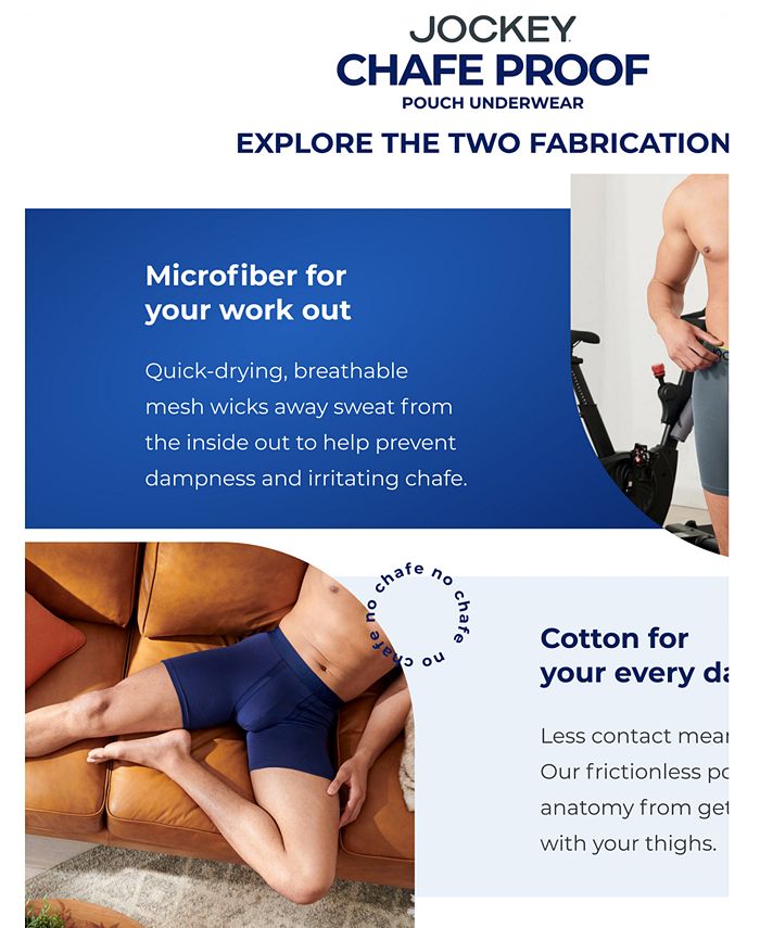 Jockey Men's Chafe Proof Pouch Microfiber 7" Boxer Brief - 3 Pack - Macy's