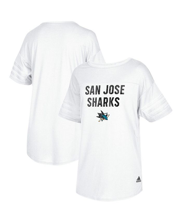 adidas Women's White San Jose Sharks Big City Block Droptail Tunic T ...