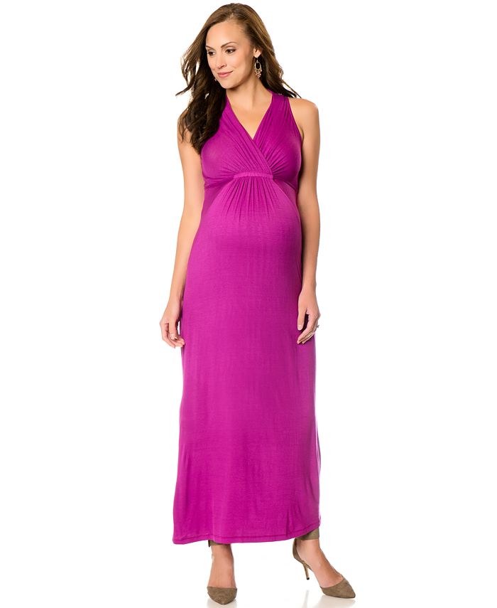 Motherhood Maternity Sleeveless Surplice Maxi Dress - Macy's