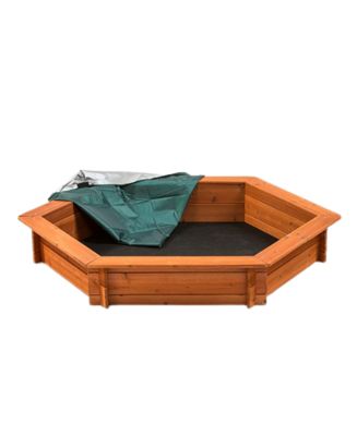 Creative Cedar Designs Hexagon Sandbox with Seat Boards - Macy's