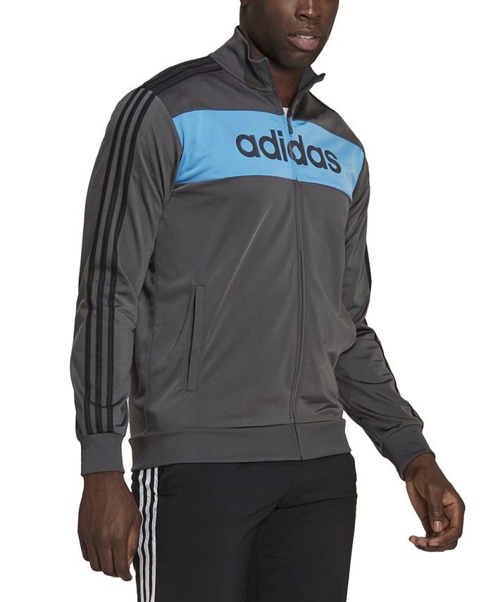 adidas Men's Colorblocked Three-Stripes Zip-Front Tricot Essentials ...