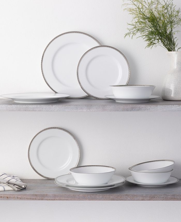 Noritake Whiteridge Platinum Dinnerware Collection - Macy's
