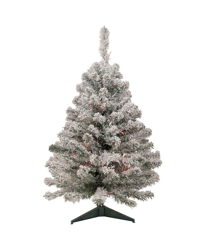 Northlight Pre- Lit Medium Heavily Flocked Madison Pine Artificial ...