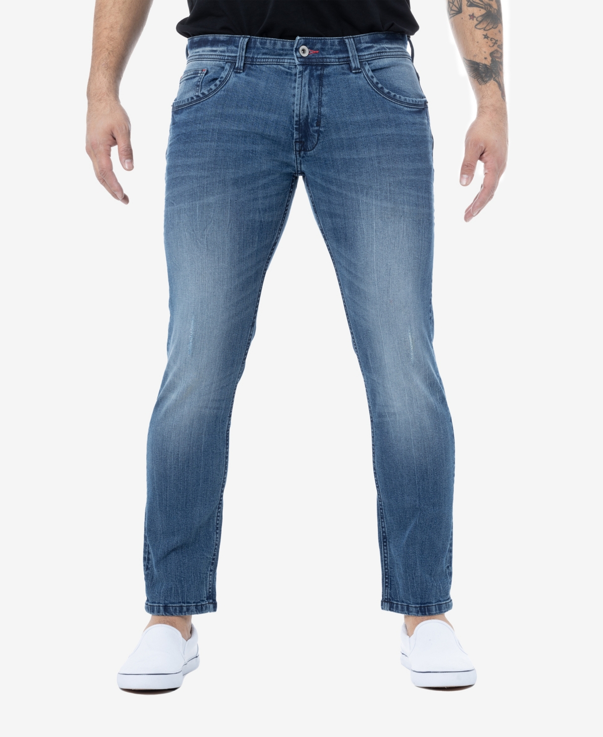 Click here for X-Ray Mens Rawx Contrast Neon Stitch Flex Jeans -... prices