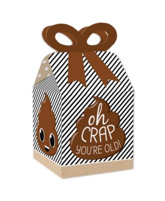 Big Dot of Happiness Oh Crap, You're Old - Square Favor Gift Boxes ...