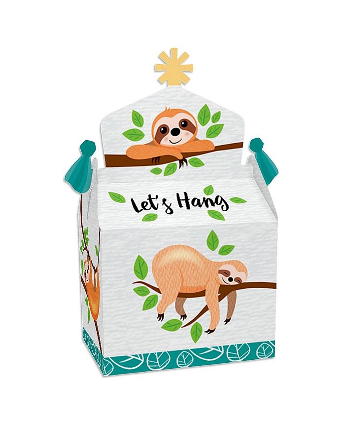 Big Dot of Happiness Let's Hang - Sloth - Treat Box Party Favors - Baby ...