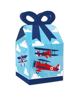 Big Dot of Happiness Taking Flight - Airplane - Square Favor Gift Boxes ...