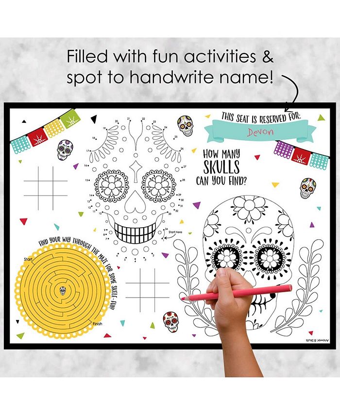 Big Dot of Happiness Day of The Dead - Paper Sugar Skull Party Coloring ...