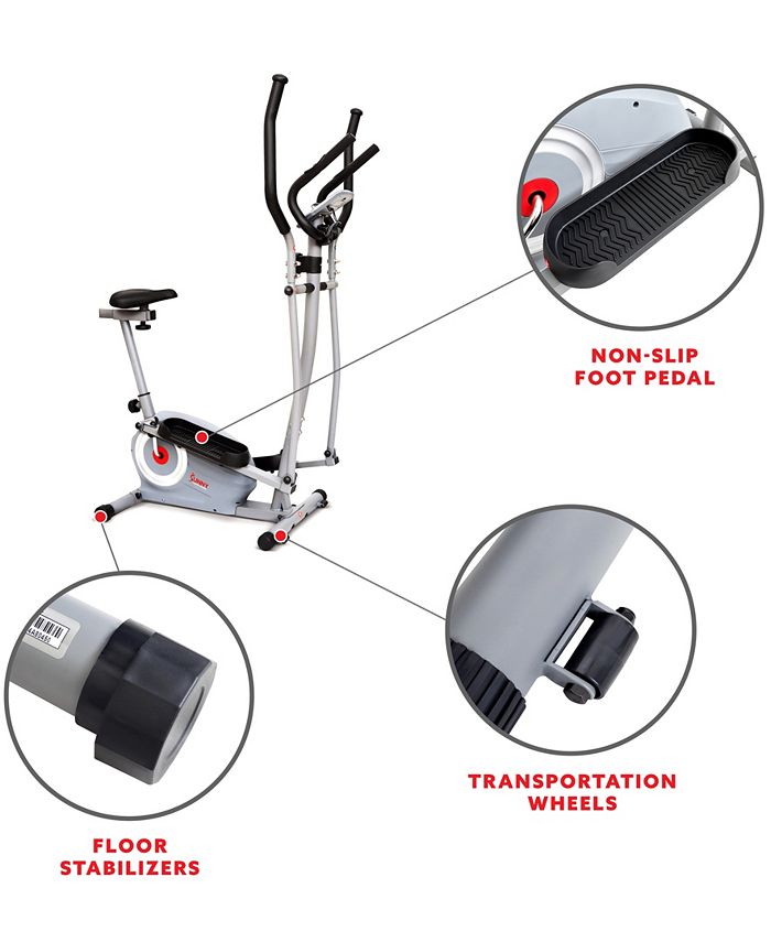 Sunny Health & Fitness Essential Interactive Series Seated Elliptical ...