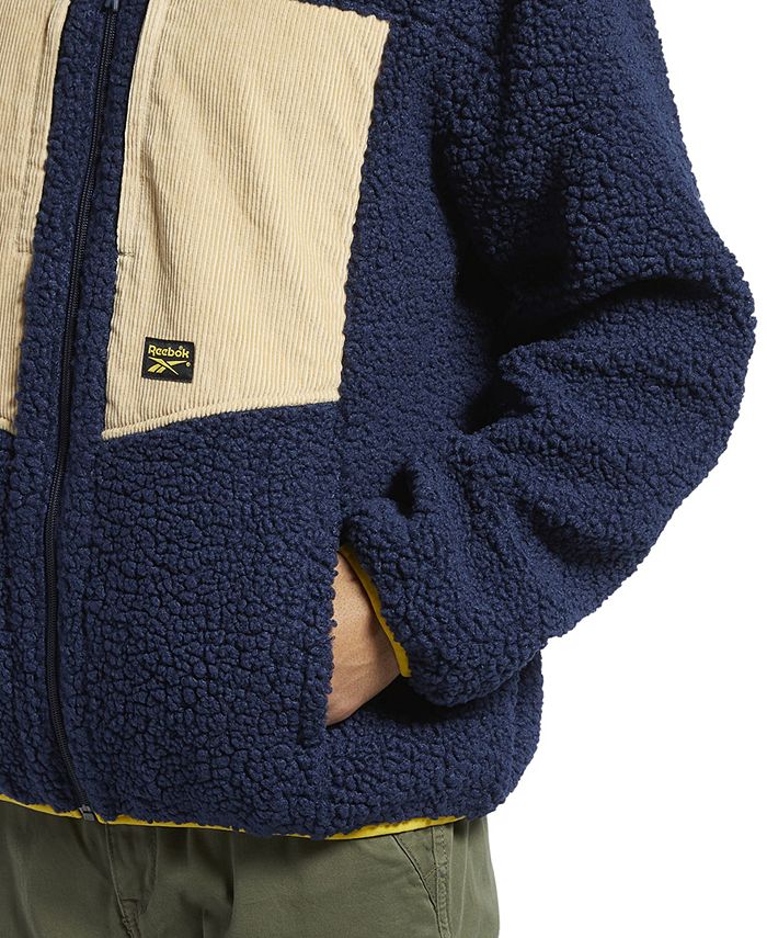 Reebok Men's Colorblocked Cord Sherpa-Fleece Jacket & Reviews ...