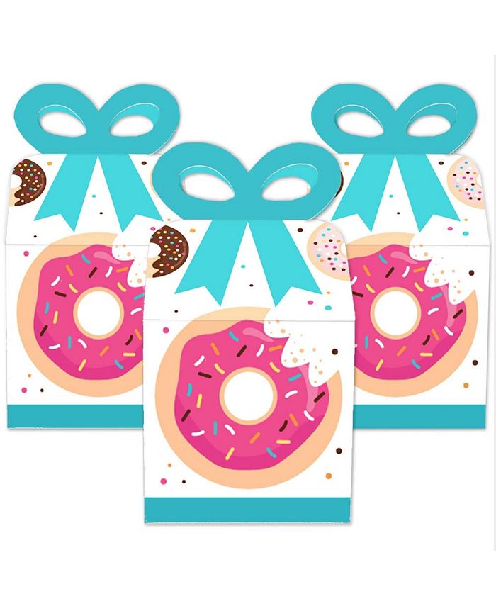 Big Dot of Happiness Donut Worry, Let's Party - Square Favor Gift Boxes ...