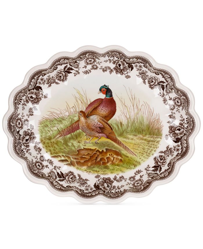 Spode Woodland Pheasant Oval Fluted Dish - Macy's