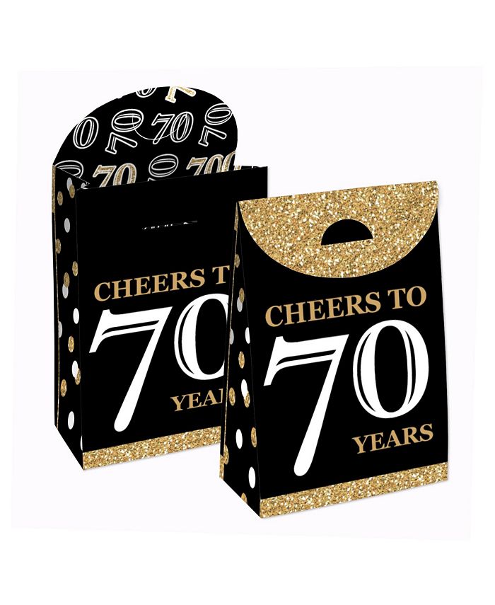 Big Dot of Happiness Adult 70th Birthday - Gold - Birthday Gift Favor ...