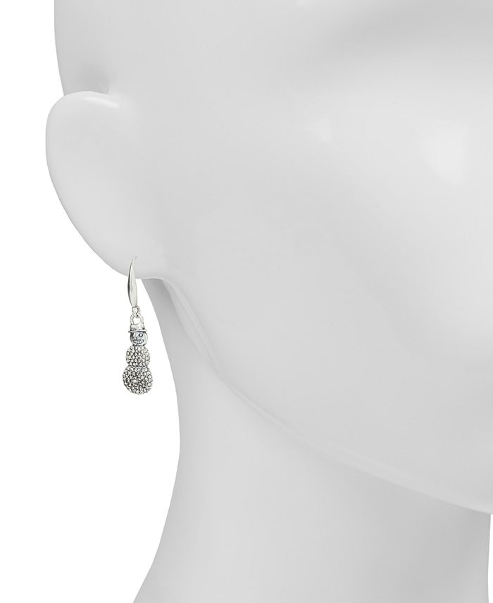 Patricia Nash Silver-Tone Pavé Snowman Drop Earrings - Macy's