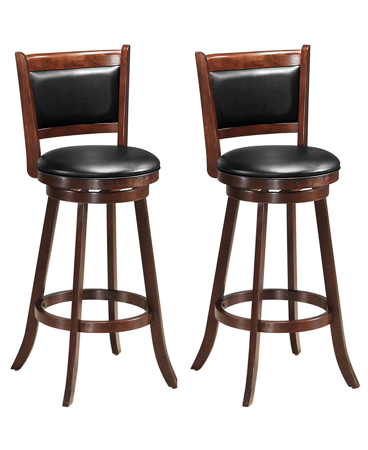Click here for Set of 2 29 Swivel Bar Height Stool Wood Dining Ch... prices