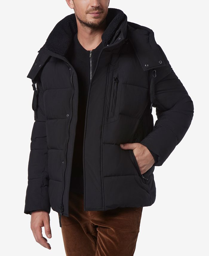 Marc New York Men's Howe Quilted Puffer Jacket with Removable Hood ...
