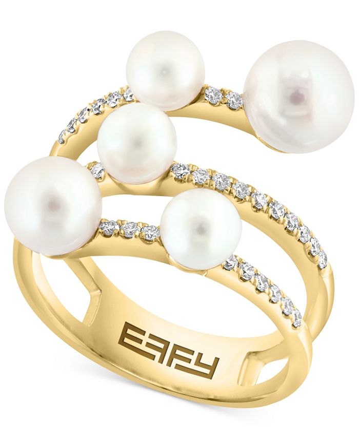 EFFY Collection EFFY® Freshwater Pearl (5-7mm) & Diamond (1/4 ct. t.w ...