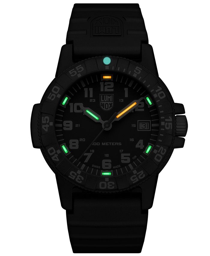 Luminox Women's Swiss Leatherback Sea Turtle Dive Black Rubber Strap ...