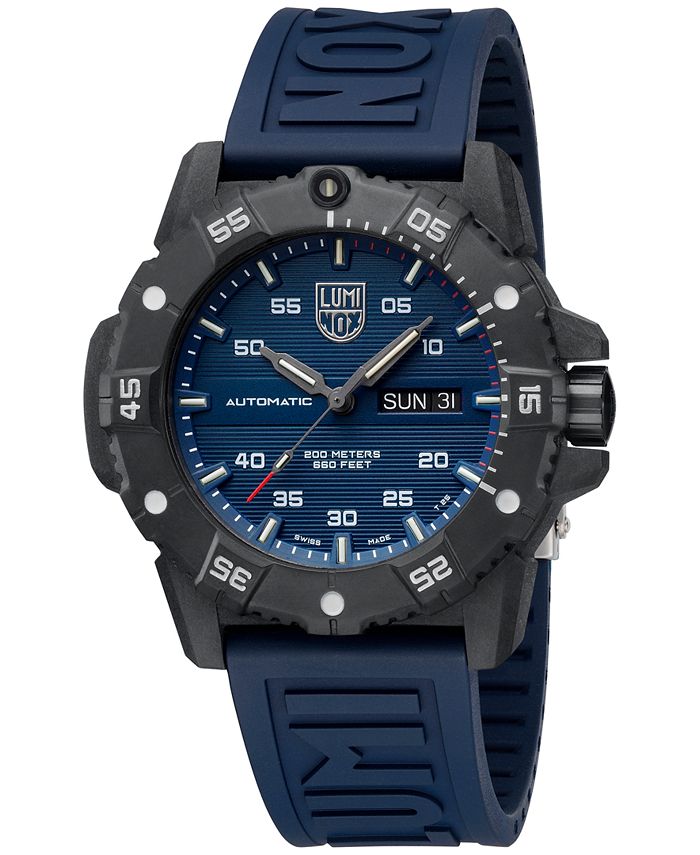 Luminox Men's Swiss Automatic Master Carbon Seal Blue Rubber Strap ...