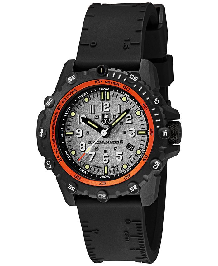 Luminox Men's Swiss Commando Frogman Tactical Black Rubber Strap Watch ...