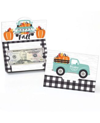 Happy Fall Truck - Harvest Pumpkin Party Money and Gift Card Holders ...