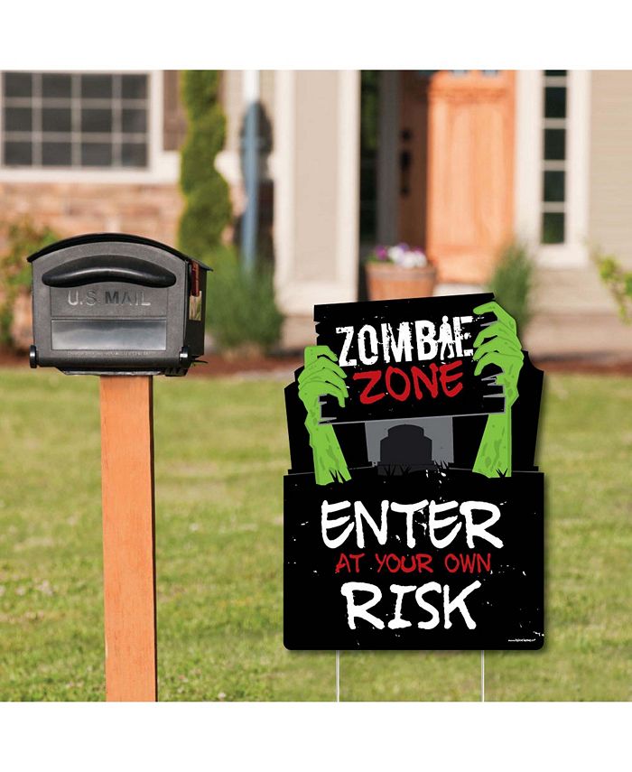 Big Dot of Happiness Zombie Zone - Party Decorations - Halloween or ...
