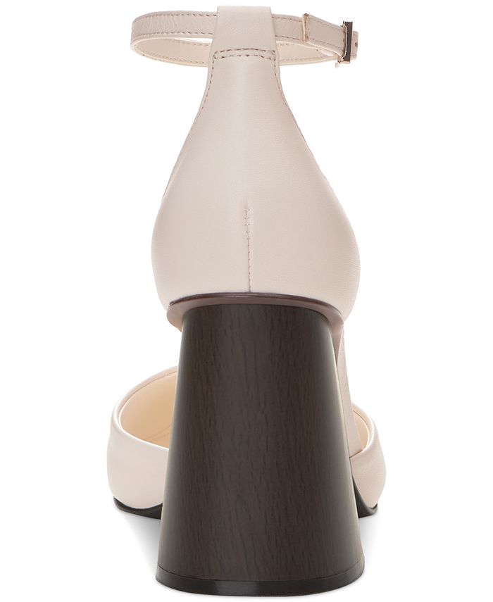 Vince Camuto Women's Addilenz Ankle-Strap Flare-Heel Pumps - Macy's