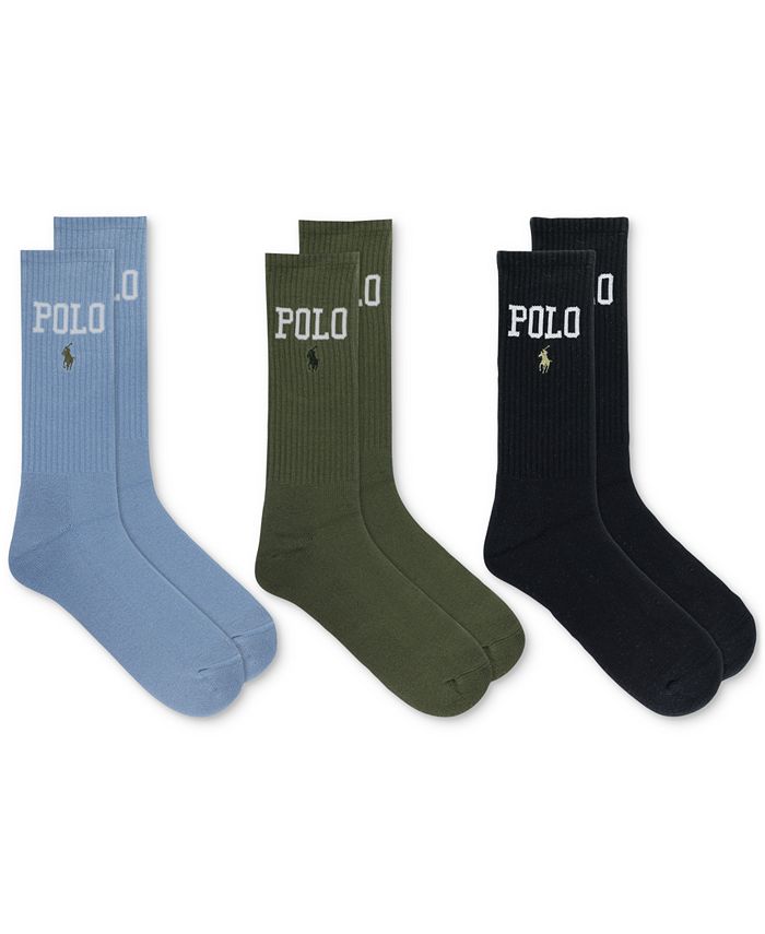 Polo Ralph Lauren Men's Polo Logo Crew Socks, 3-Pack - Macy's