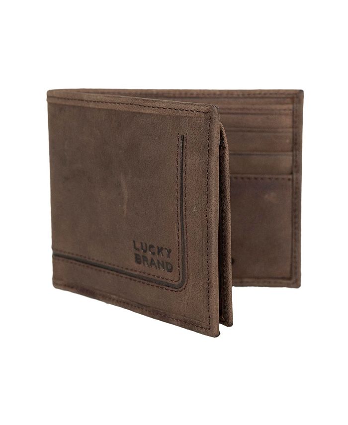 Lucky Brand Men's Grooved Leather Bifold Wallet - Macy's
