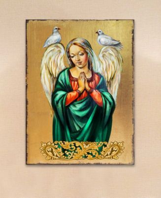 Designocracy Icon Praying Angel Wall Art on Wood 16" - Macy's