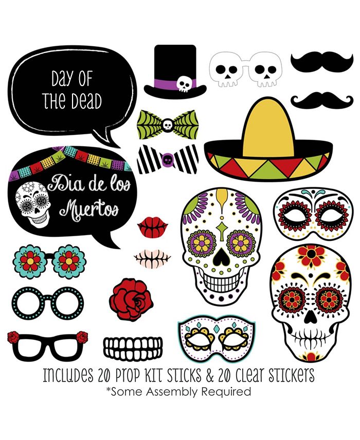 Big Dot of Happiness Day of the Dead - Sugar Skull Photo Booth Props ...