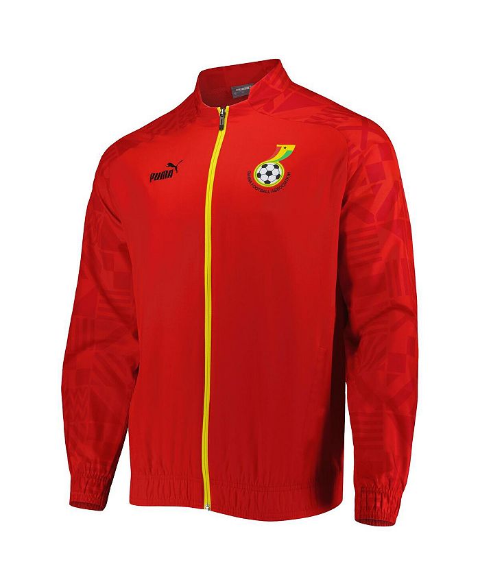 Puma Men's Red Ghana National Team Pre-Match Raglan Full-Zip Training ...