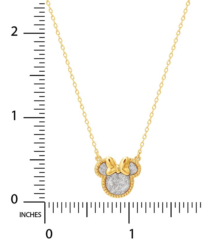Disney Minnie Mouse Glitter 18" Pendant Necklace in 18k Gold-Plated ...