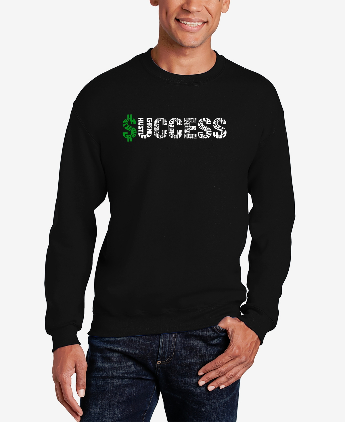 Click here for La Pop Art Mens Success Word Art Crew Neck Sweatsh... prices
