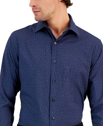 Alfani Men's Slim Fit 4-Way Stretch Slub-Texture Dress Shirt, Created ...