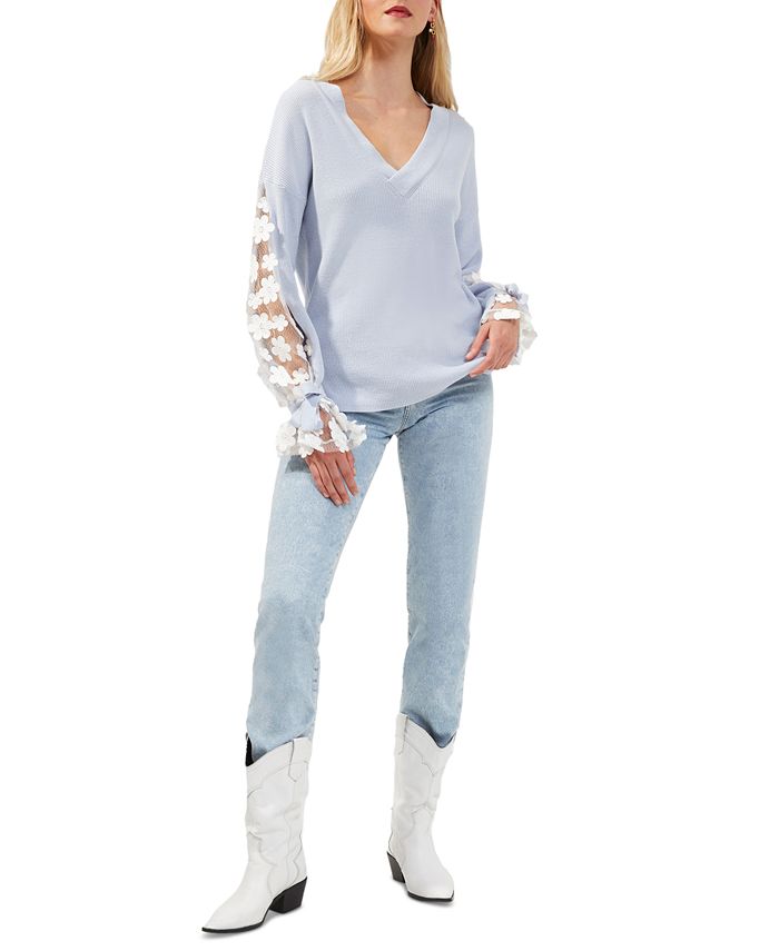 French Connection Cotton Lace Bell-Sleeve Top - Macy's