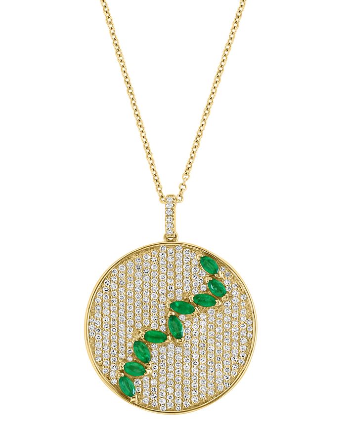 EFFY Collection EFFY® Emerald (7/8 ct. t.w.) & Diamond (1-1/10 ct. t.w ...