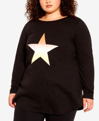 Avenue Plus Size Slub Graphic T-shirt - Macy's