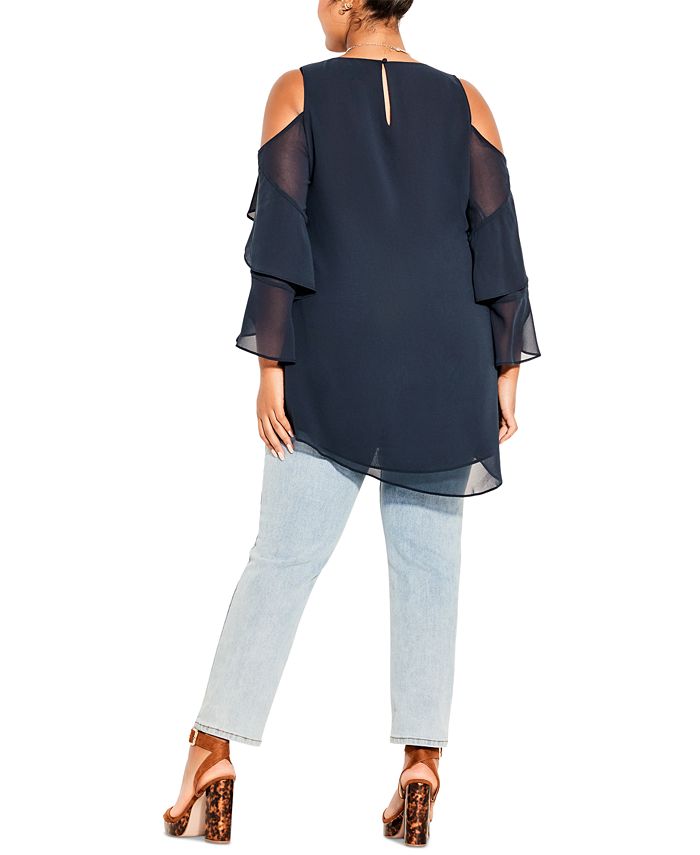 City Chic Trendy Plus Size High Low Cold Shoulder Top & Reviews - Women ...