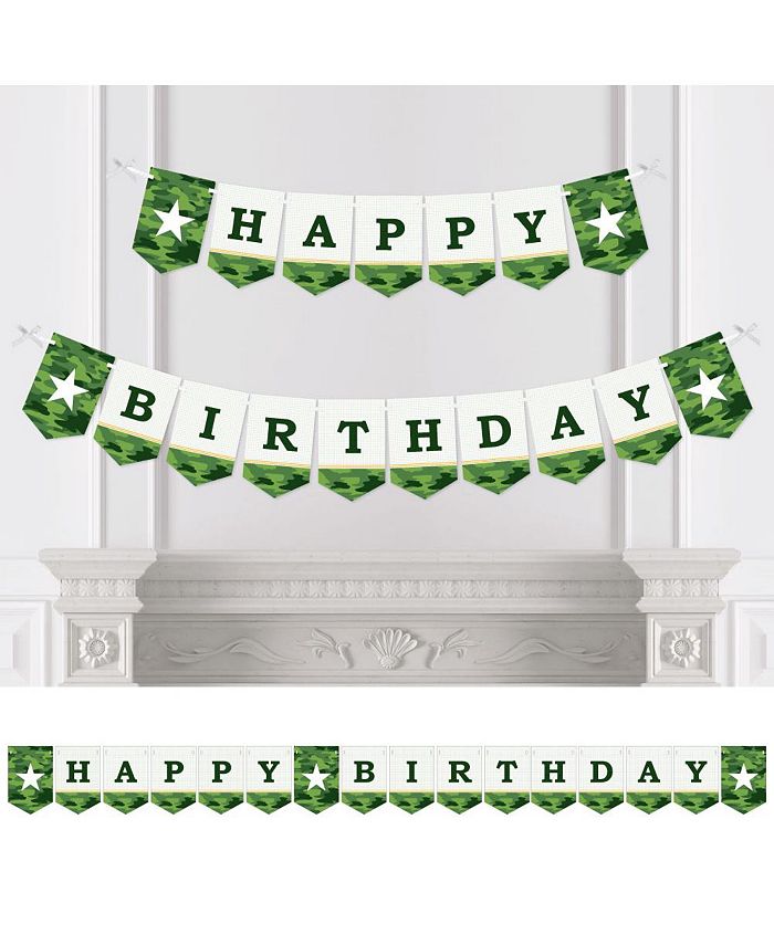 Big Dot of Happiness Camo Hero - Army Military Bunting Banner - Party ...