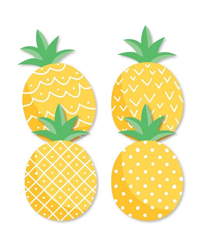 Big Dot of Happiness Tropical Pineapple - Decorations DIY Summer Party ...