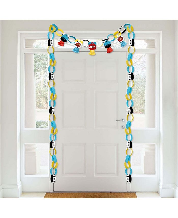 Big Dot of Happiness Bam Superhero - 90 Chain Links & 30 Tassels Paper ...