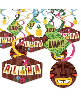 Tiki Luau - Tropical Hawaiian Summer Hanging Party Decoration Swirls ...