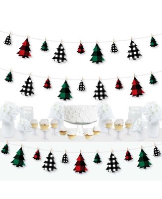 Big Dot of Happiness Holiday Plaid Trees - Christmas Party DIY Decor ...