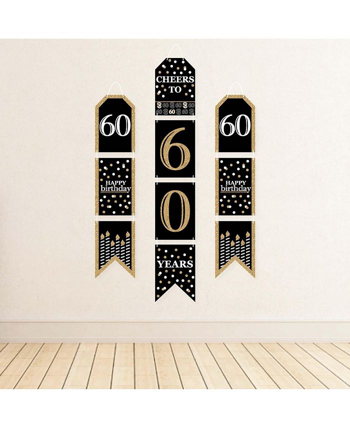 Big Dot of Happiness Adult 60th Birthday - Gold - Hanging Vertical ...